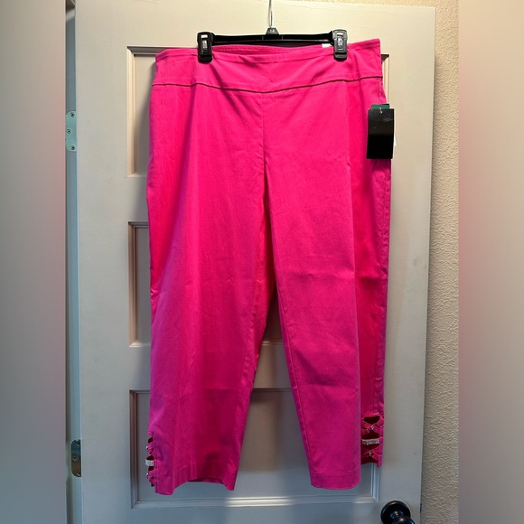 Attyre | Pants & Jumpsuits | Nwt Fuschia Crop Pants With Rhinestones ...
